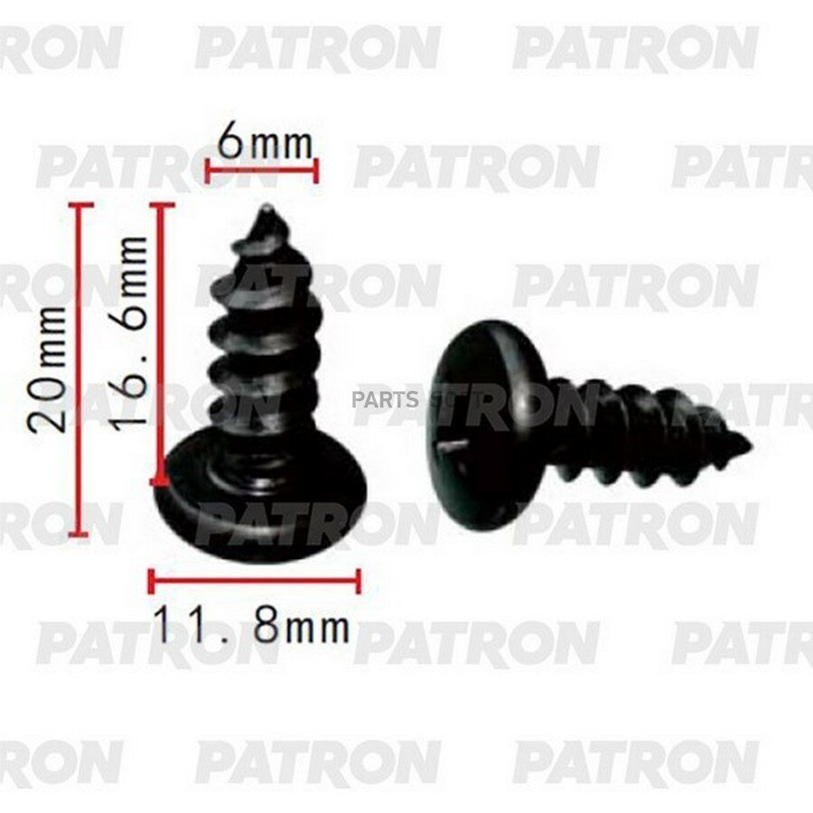 Саморез Применяемость: Саморез 6x20mm универсальный PATRON P37-2177 | цена за 1 шт