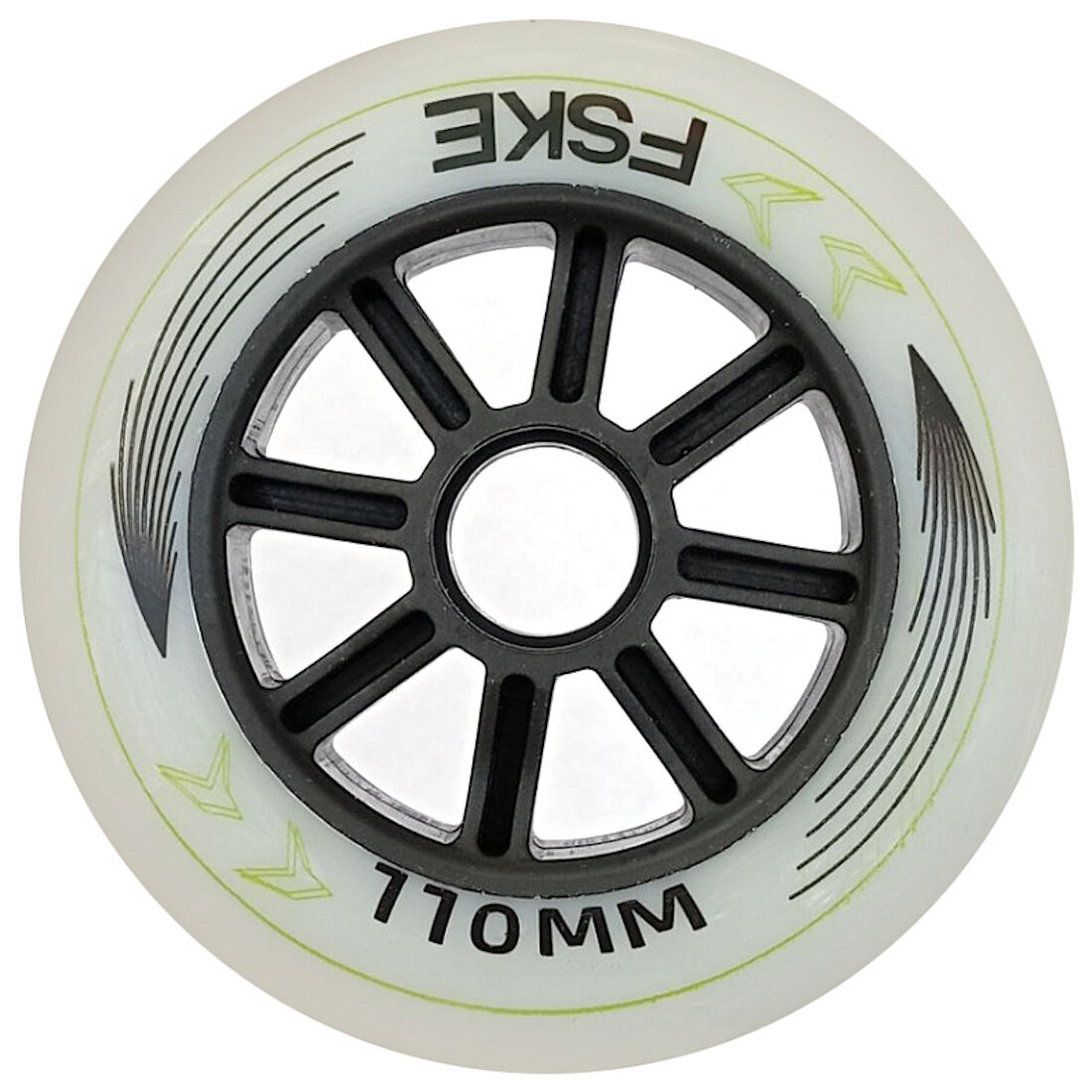 Колесо для роликовых коньков FSKE 110мм/85А, черно-белое, 1шт