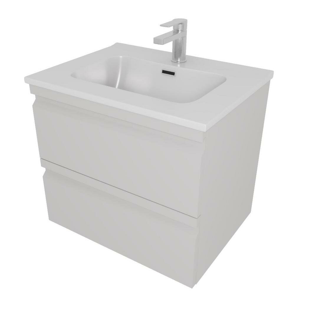 Тумба с раковиной для ванной Aquatek Вега 60 AQ77060-LG серый туман