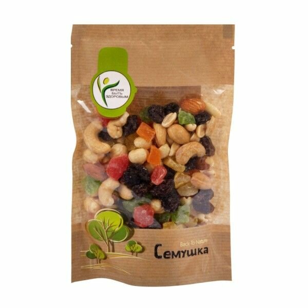 Смесь фруктово-ореховая Семушка жареные орехи с цукатами 150г 3шт