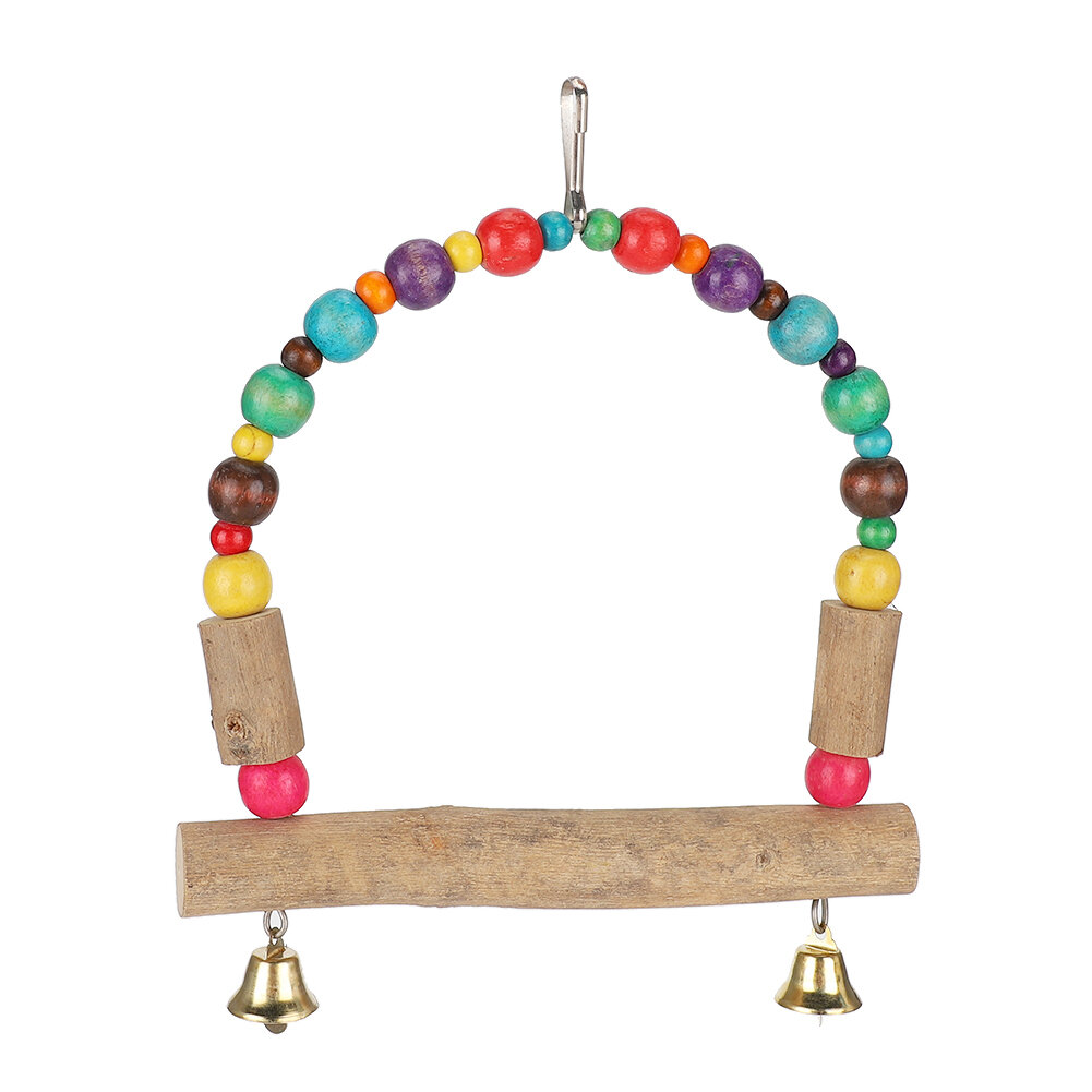 Деревянные качели для попугаев с крючком для мелких и средних птиц. Прочная игрушка для игр и покусывания.