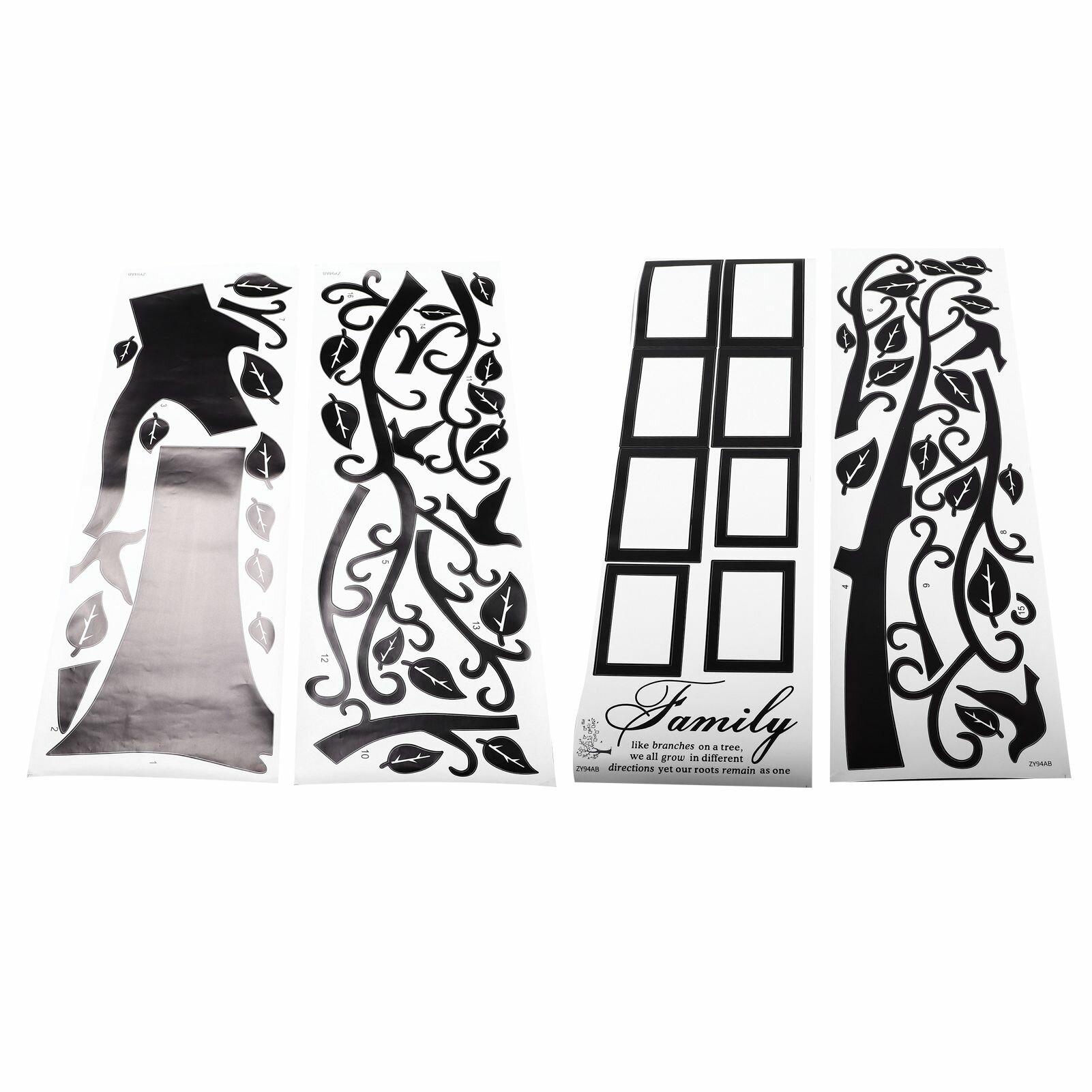 Наклейка на стену с изображением дерева памяти, съемный сделай сам , ПВХ, черное дерево, фотонаклейка на стену для украшения дома, вправо