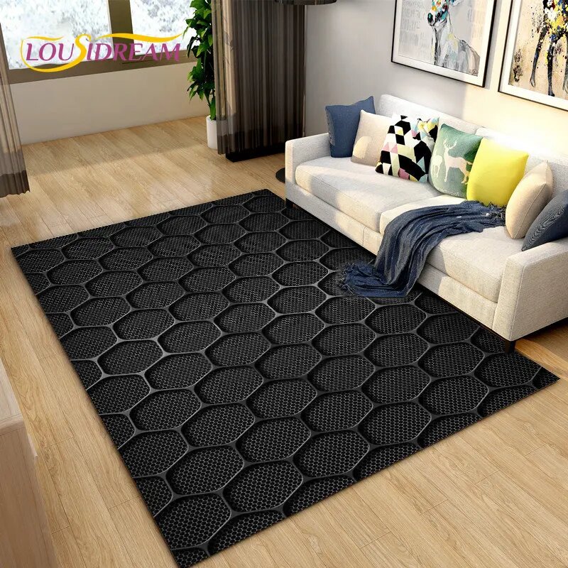 Черный 3D ковер LOUSIDREAM 100x150cm