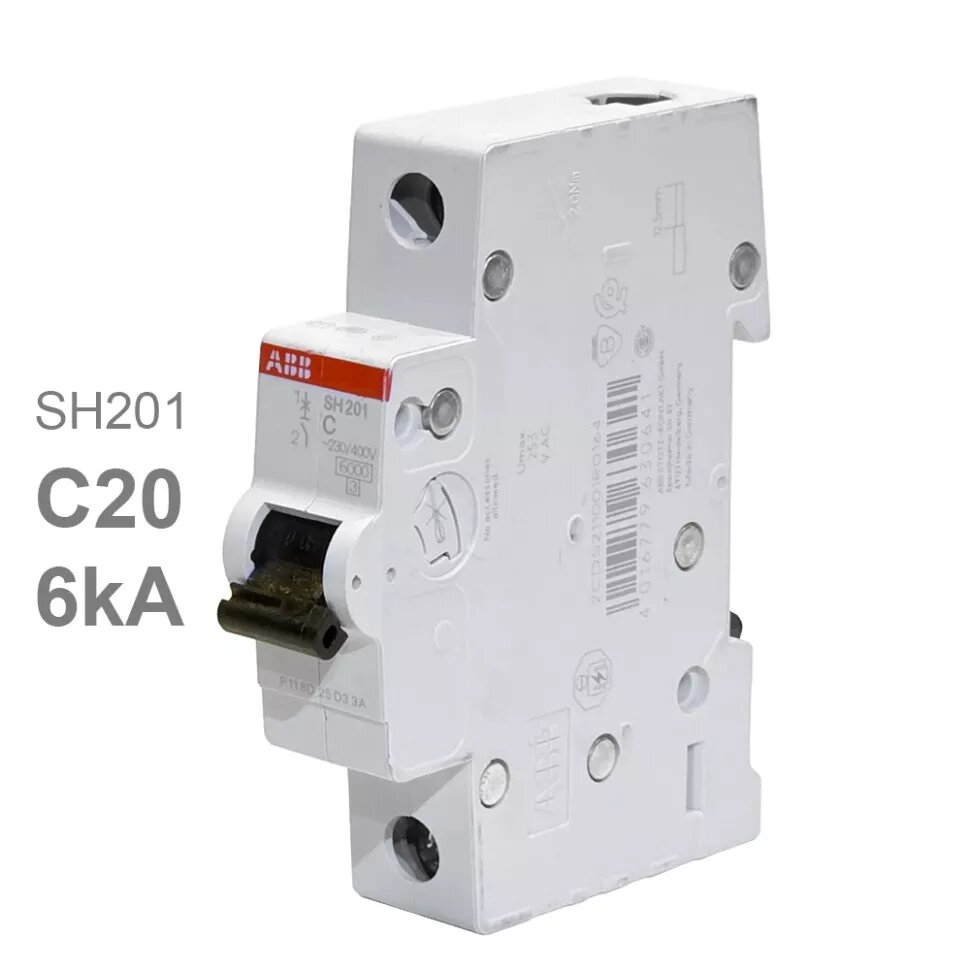 Выключатель автоматический модульный 1п C 20А 6кА SH201 C 20 ABB 2CDS241001R0204