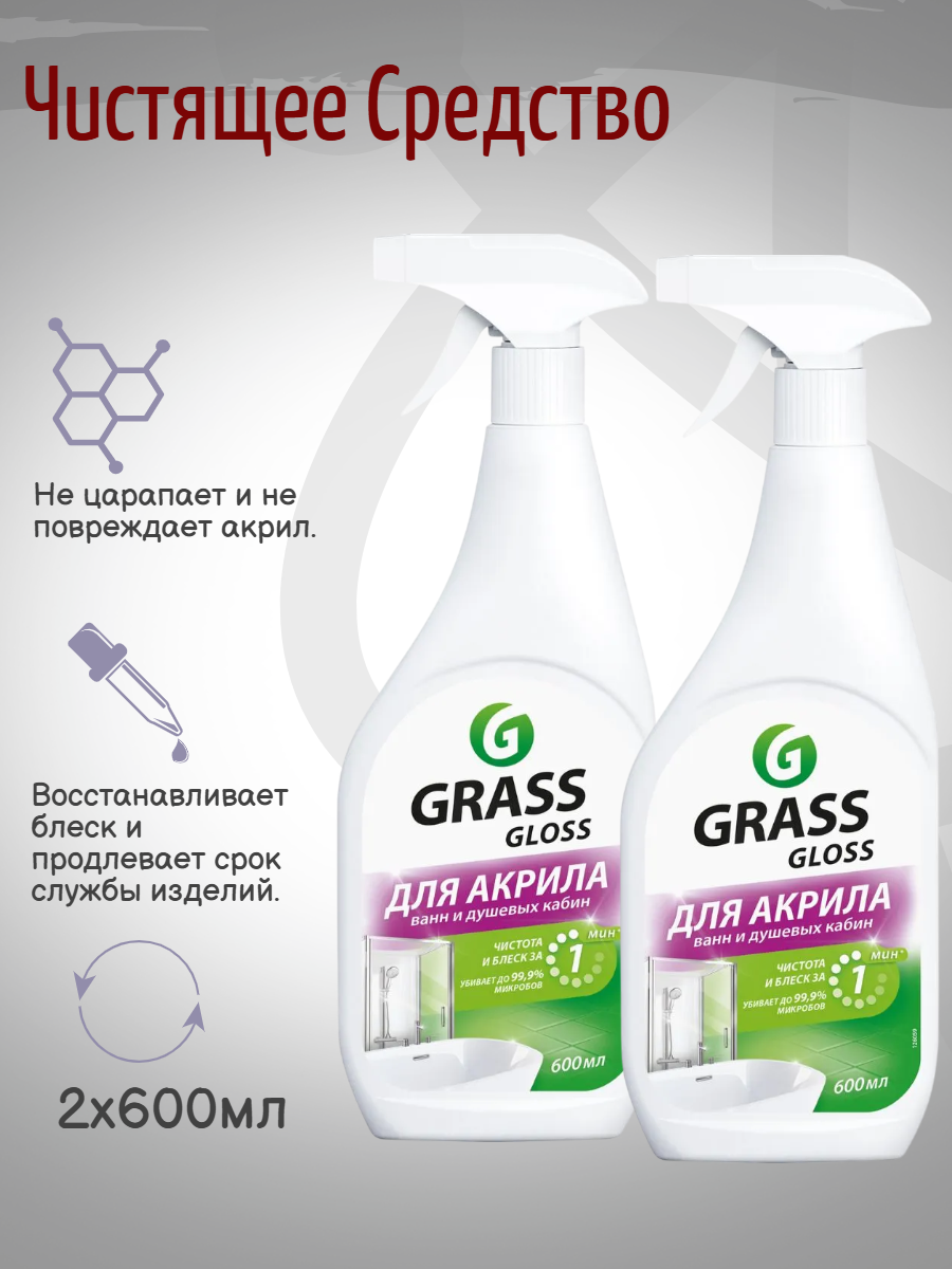 Grass Средство чистящее для акриловых поверхностей, 600 мл 2шт
