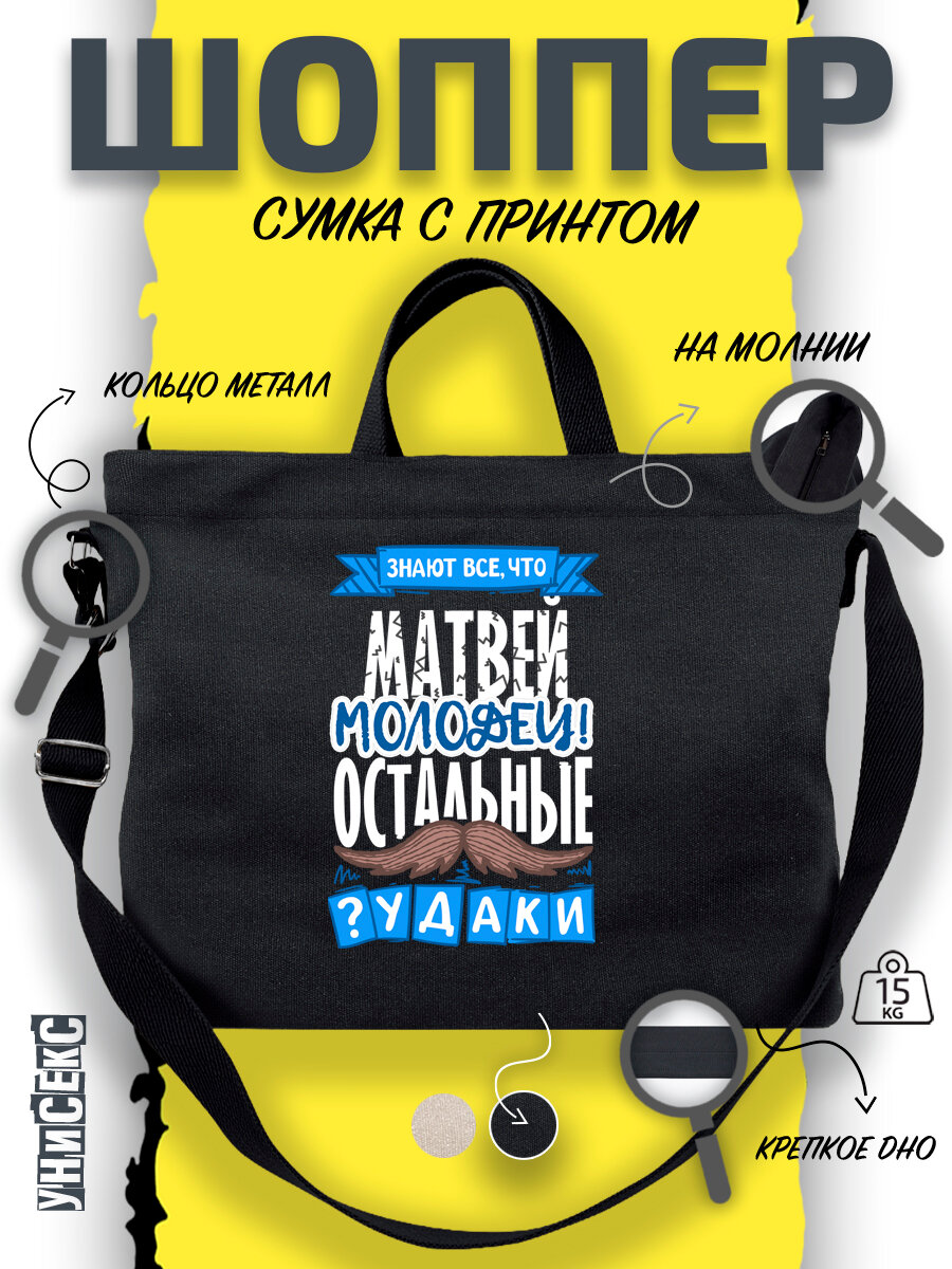 Сумка  шоппер y2k через плечо Матвей