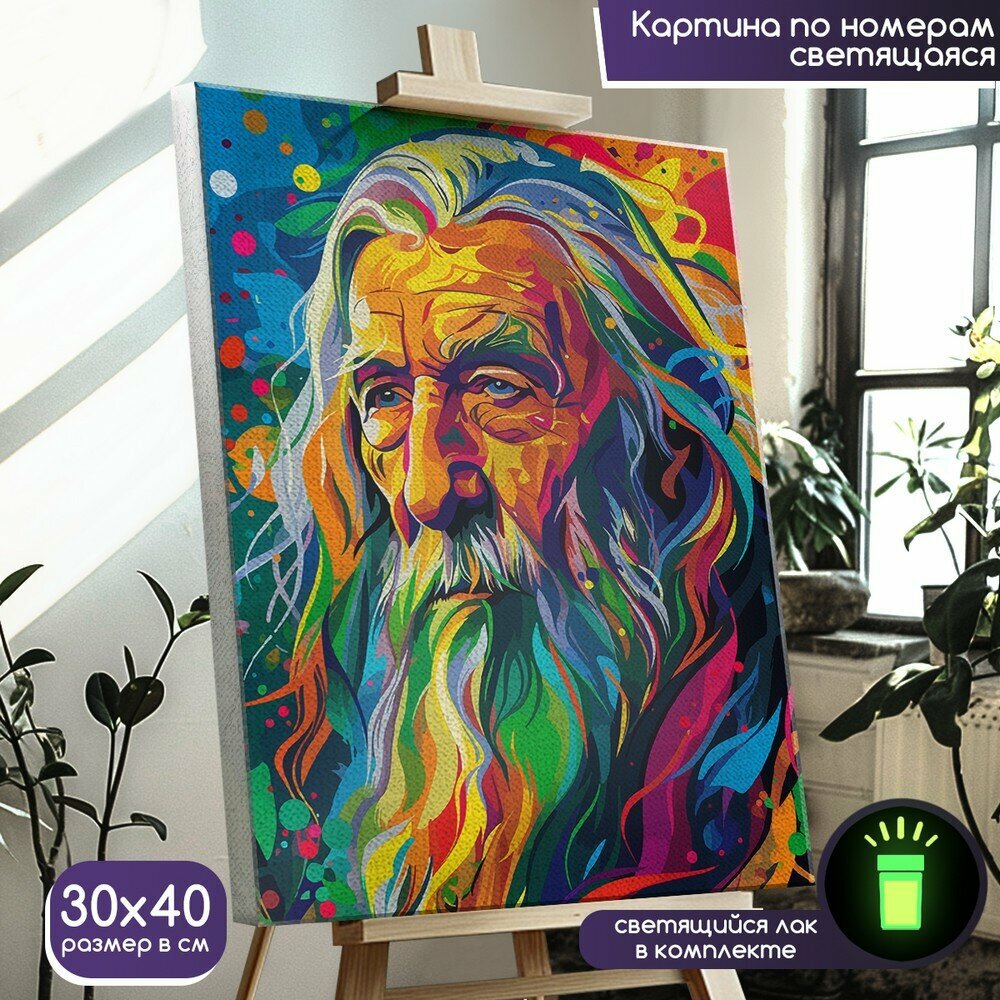 Картина по номерам со светящейся краской фильм Властелин Колец (Lotr, Гендальф) - 1538 В 30x40