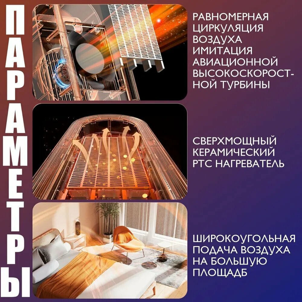 Обогреватель для дома 家用取暖器, тепловентилятор, керамический нагревательный элемент — фото 1