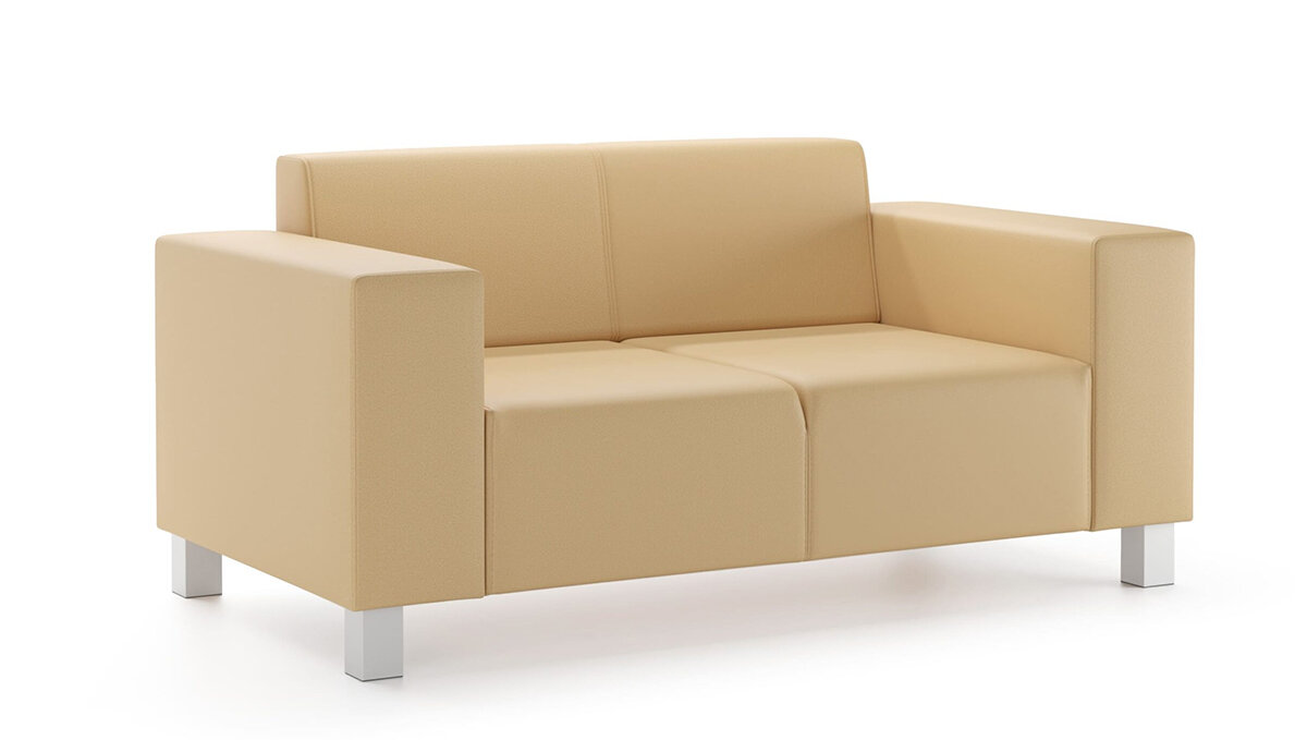 Диван офисный Алекто 3 двухместный, искусственная кожа Galaxy Cream