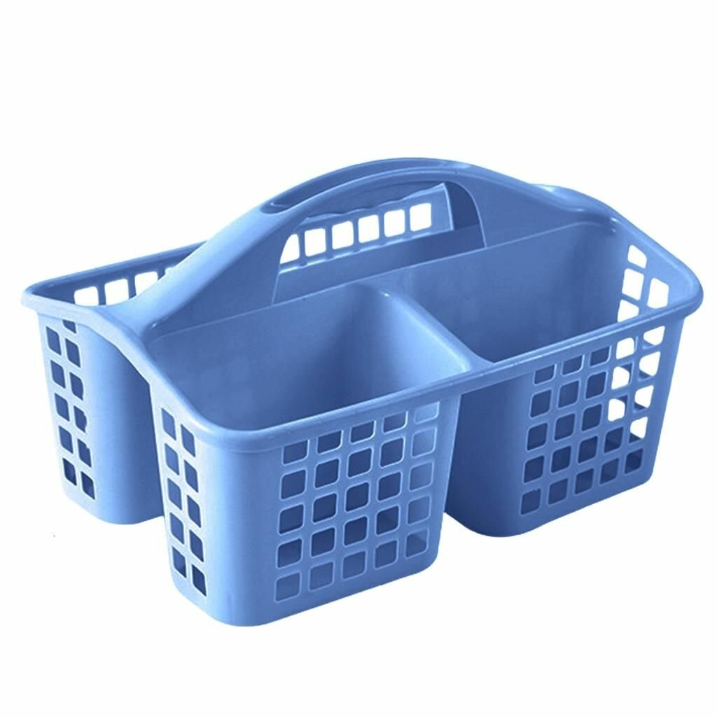 Пластиковая переносная корзина для ванны с отделением для хранения в ванной комнате-голубое озеро