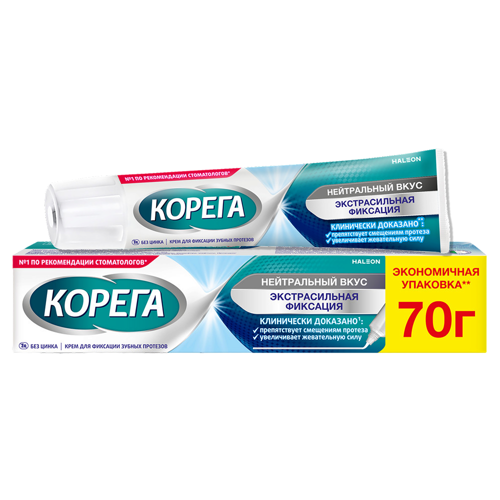 Корега крем для фиксации зубных протезов нейтральный вкус 70 гр