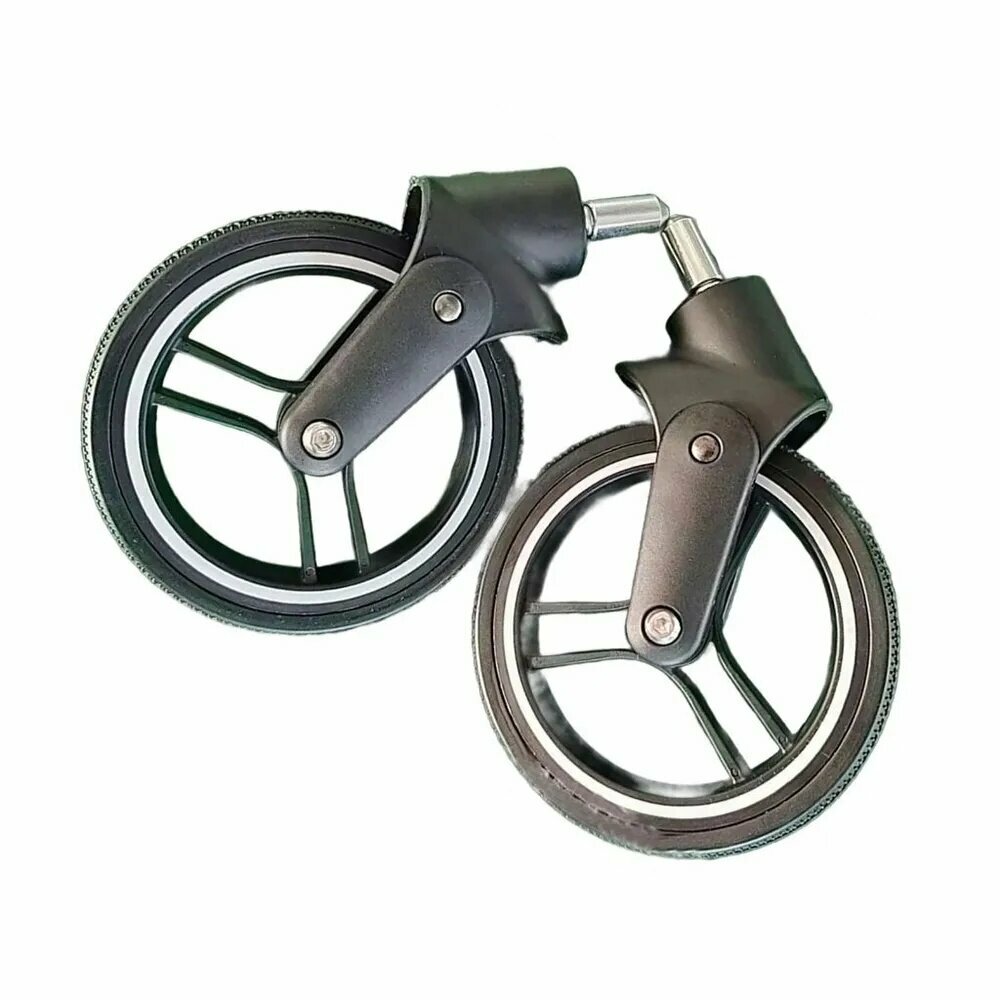 Колеса для аксессуаров к коляске-черный комплект передних нескользящих колес