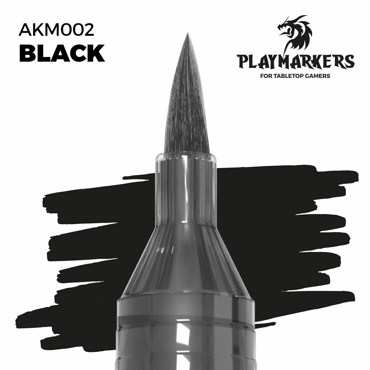 Акриловый маркер с кистью AK Interactive Playmarkers - Black