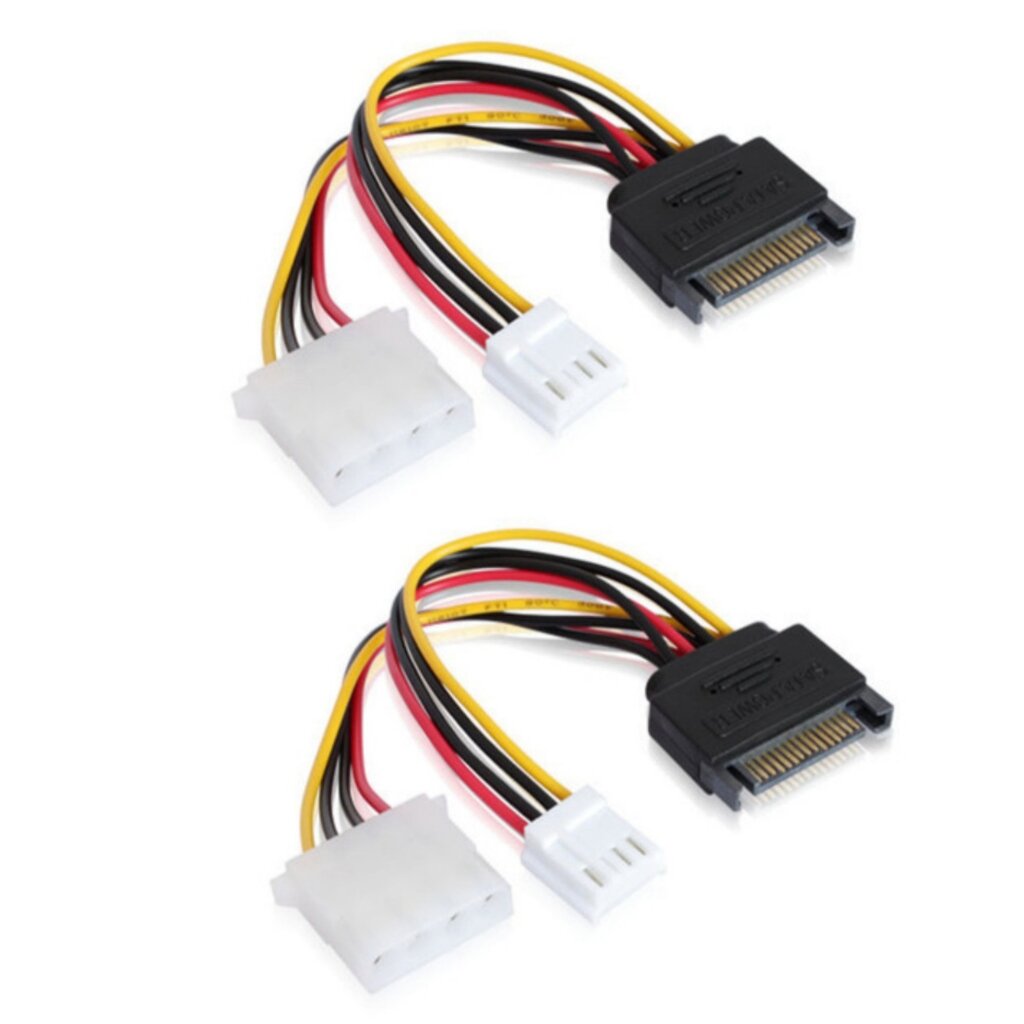 Адаптеры питания Y-разветвителя SATAs 15pin Male - двойные 4pin IDE разъемы 20 см