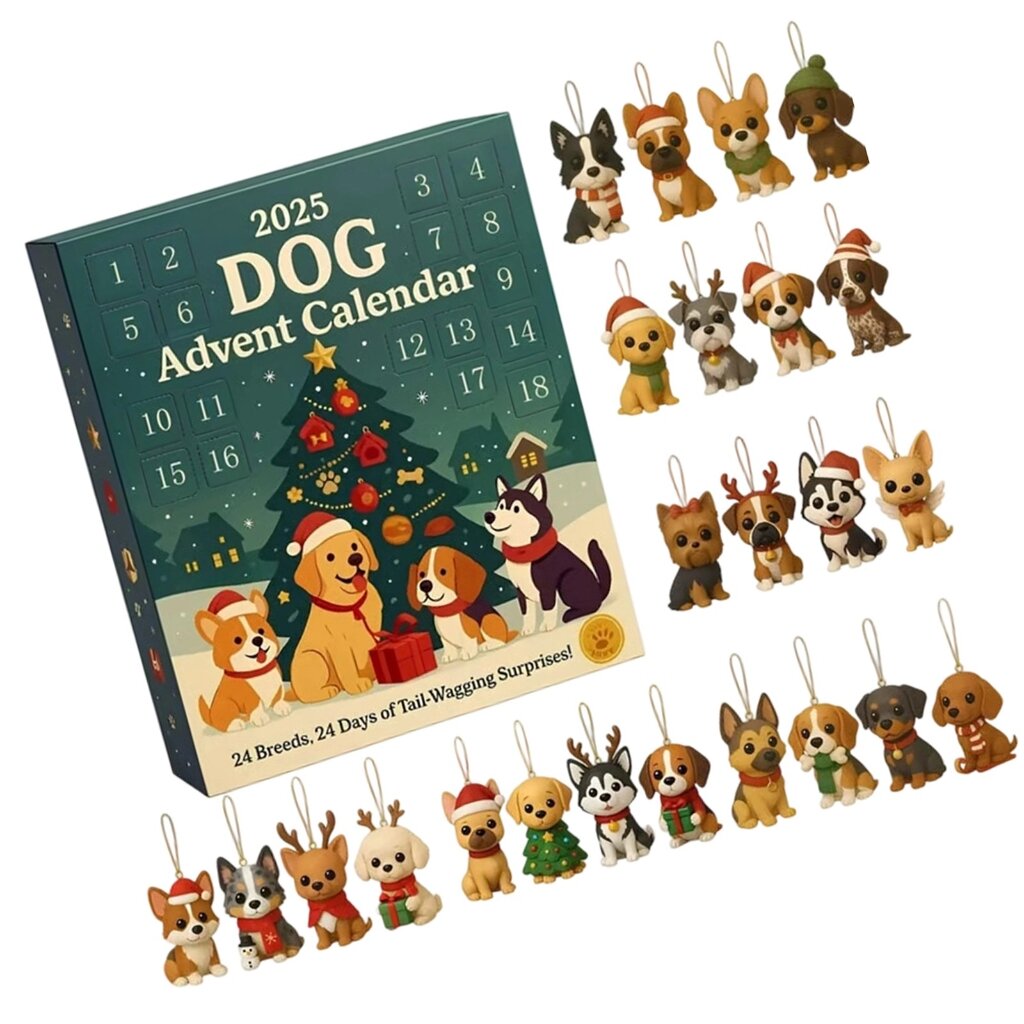 Календарь обратного отсчета к Рождеству с собаками