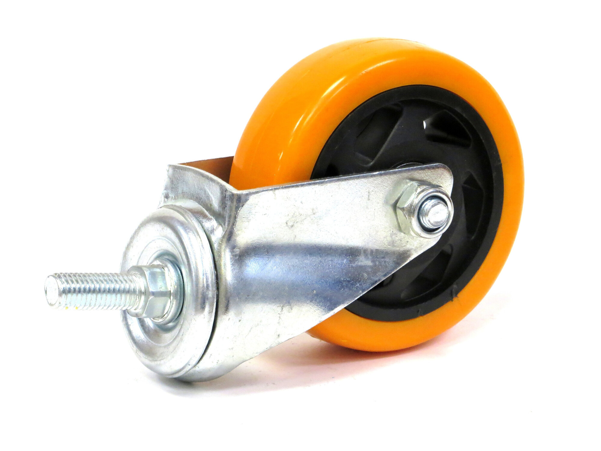 Колесо поворотное HC-3301-PUR-100-OR (г/п 125кг, Ф 100мм), крепление болтовое (905100 orange)