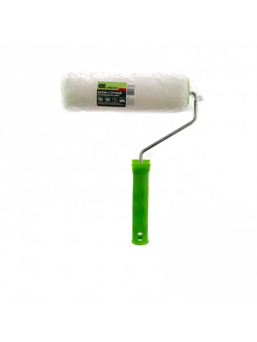 Валик с натуральным мехом, с ручкой, 200 мм, СИБРТЕХ, 80123