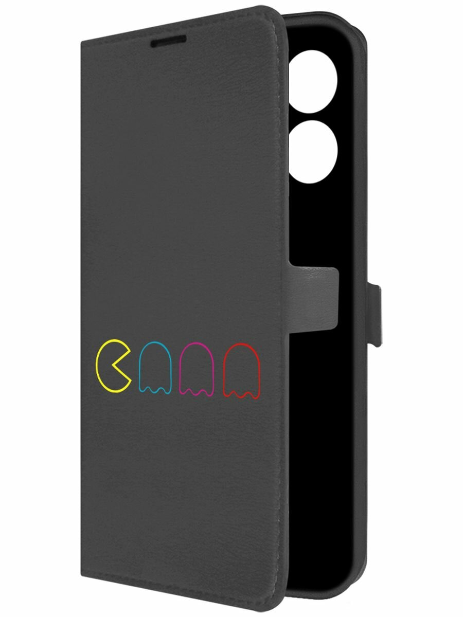 Чехол-книжка Krutoff Eco Book для Honor X7a Пакман (черный)