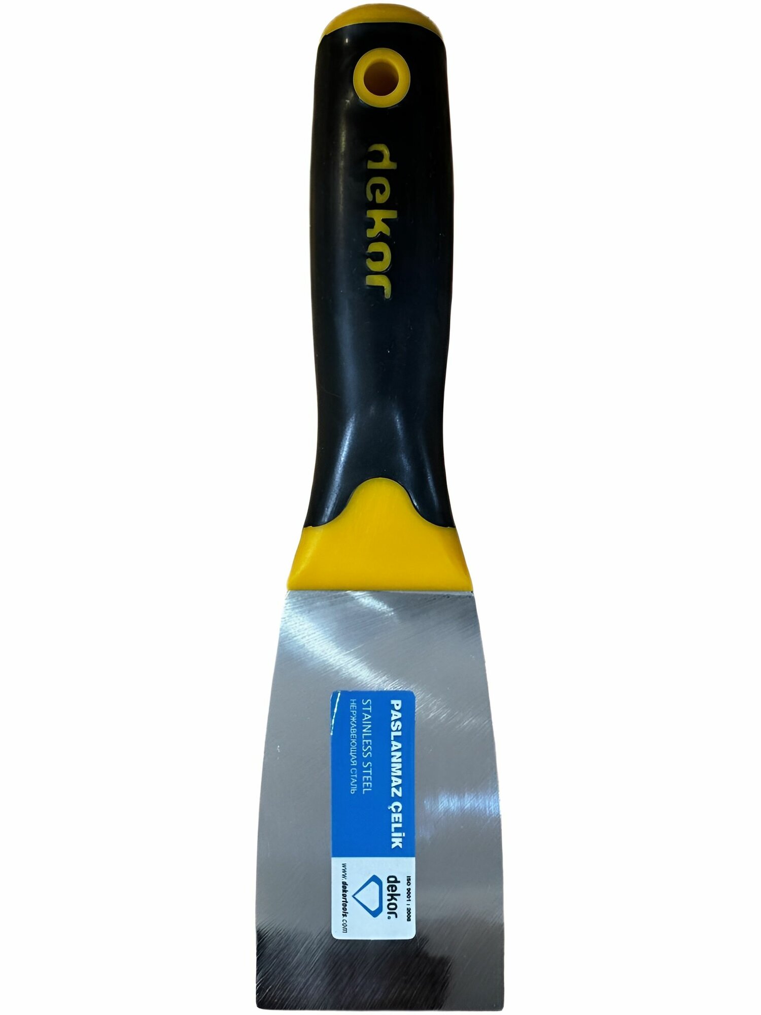 Шпатель нержавеющая сталь DEKOR 60 мм ручка с эластомерным покрытием 031