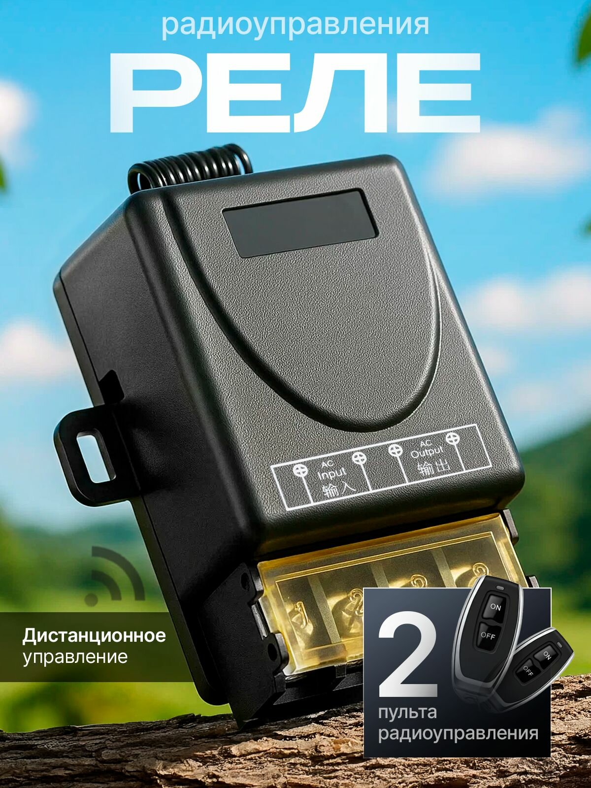 Pадиоуправляемое реле DC5-80V 30A 433 МГц. Радиореле для воротшлагбаумов Дистанционный выключатель