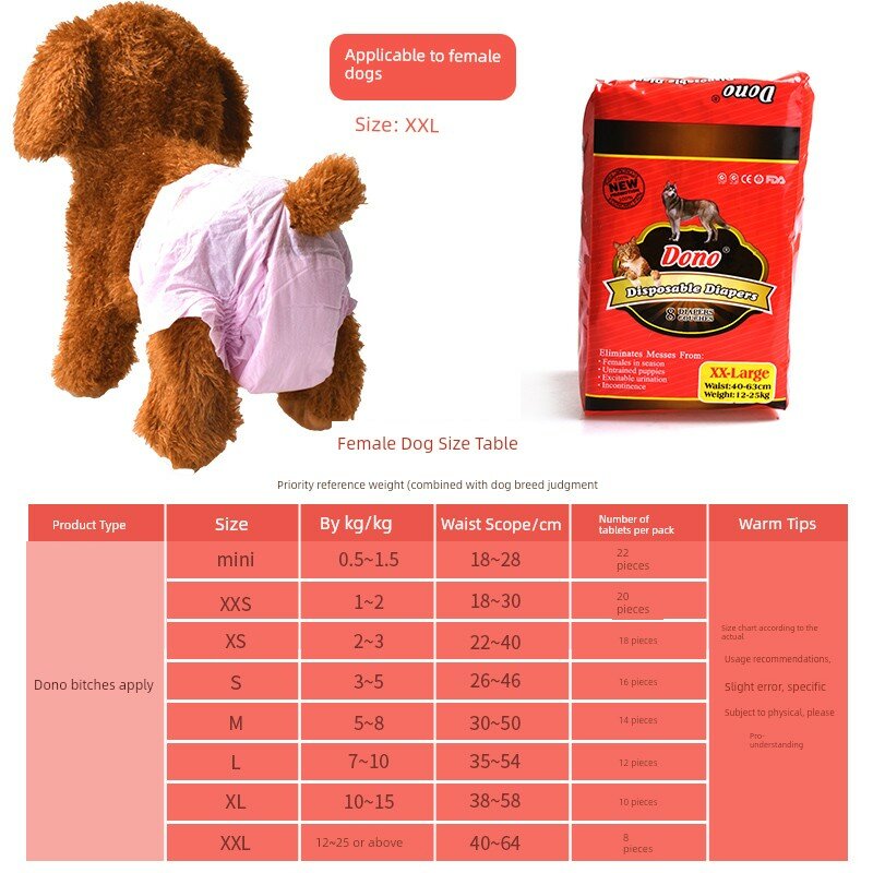 Сверхмощный собачий подгузник для очень крупных собак, размер XXL (24+ фунтов), сверхпоглощающий и не имеющий запаха