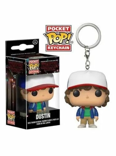 Коллекционный брелок-фигурка Funko Pop: Очень странные дела (Stranger Things)/виниловая мини-фигурка Дастин , аксессуар на ключи и рюкзак
