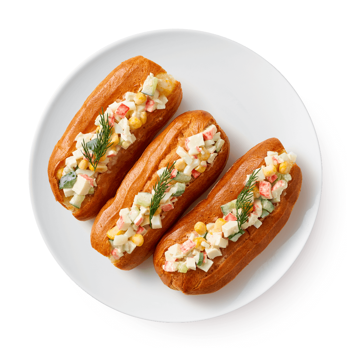 Эклеры закусочные "йуми", с крабовым салатом, 3 шт. в упаковке