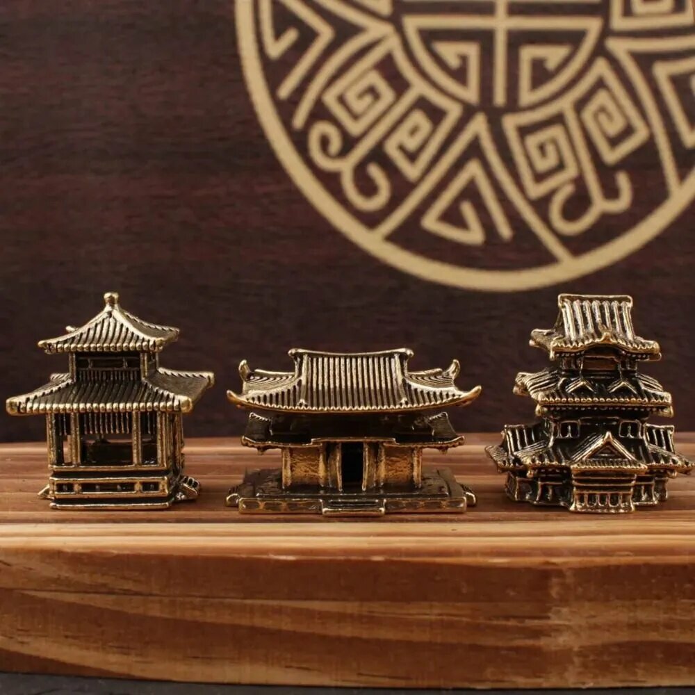 3 шт. Маленькая модель пагоды: декор в стиле дзен-сада, миниатюрное азиатское украшение для ландшафтного дизайна аквариума, фонарь в японском стиле для внутреннего и наружного декора