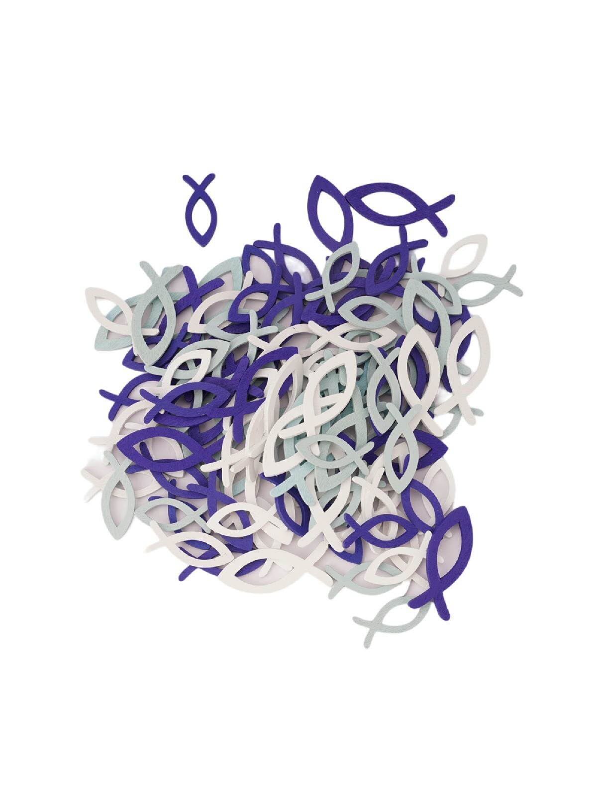 Набор из 108 деревянных рыбок, красивые украшения для крестин, большие полые рыбки