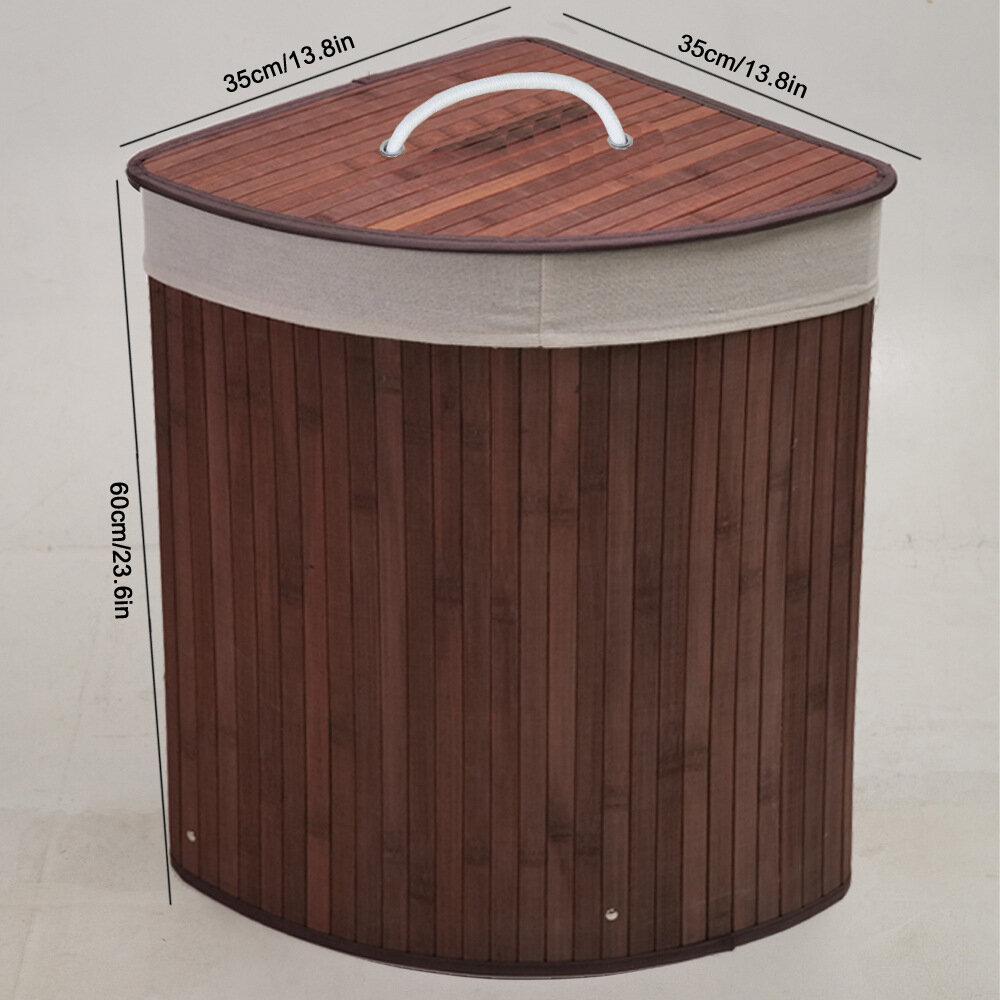 Треугольная бамбуковая корзина для белья, складная корзина для грязного белья, бамбуковая плетеная корзина для хранения одежды, оптовая продажа, дропшиппинг TEMU