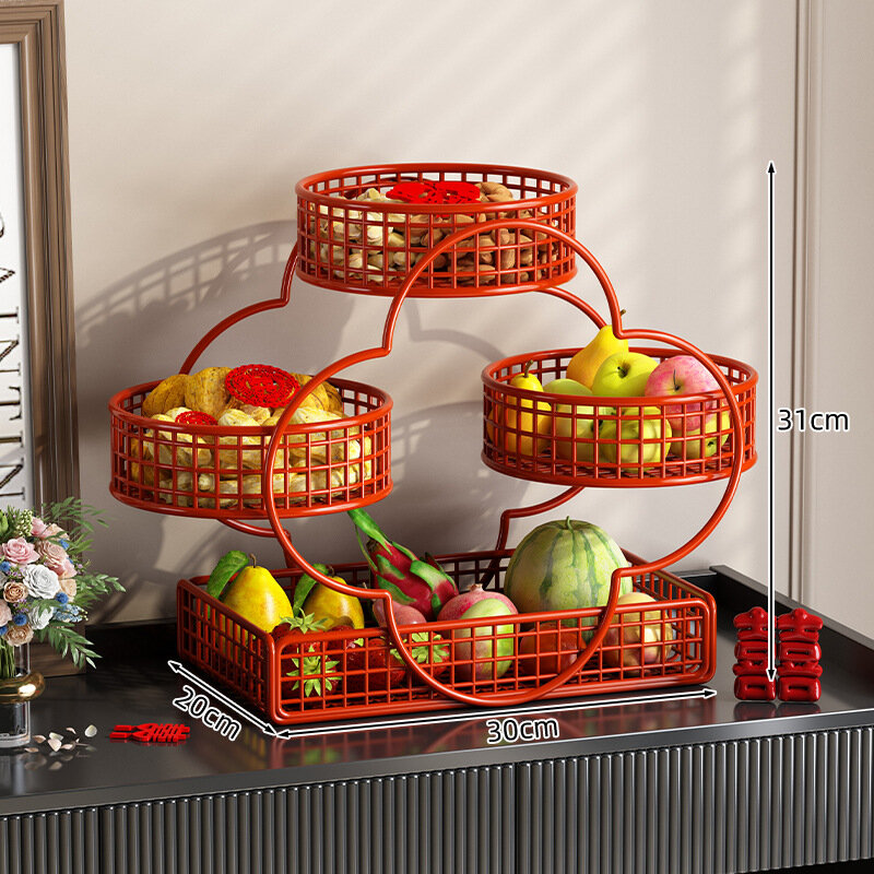 Фруктовая тарелка для гостиной, чайный столик, домашняя фруктовая тарелка, многоярусная стойка для хранения фруктов, тарелка для закусок, изысканная высококачественная корзина для хранения