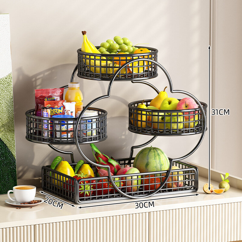 Фруктовая тарелка для гостиной, чайный столик, домашняя фруктовая тарелка, многоярусная стойка для хранения фруктов, тарелка для закусок, изысканная высококачественная корзина для хранения