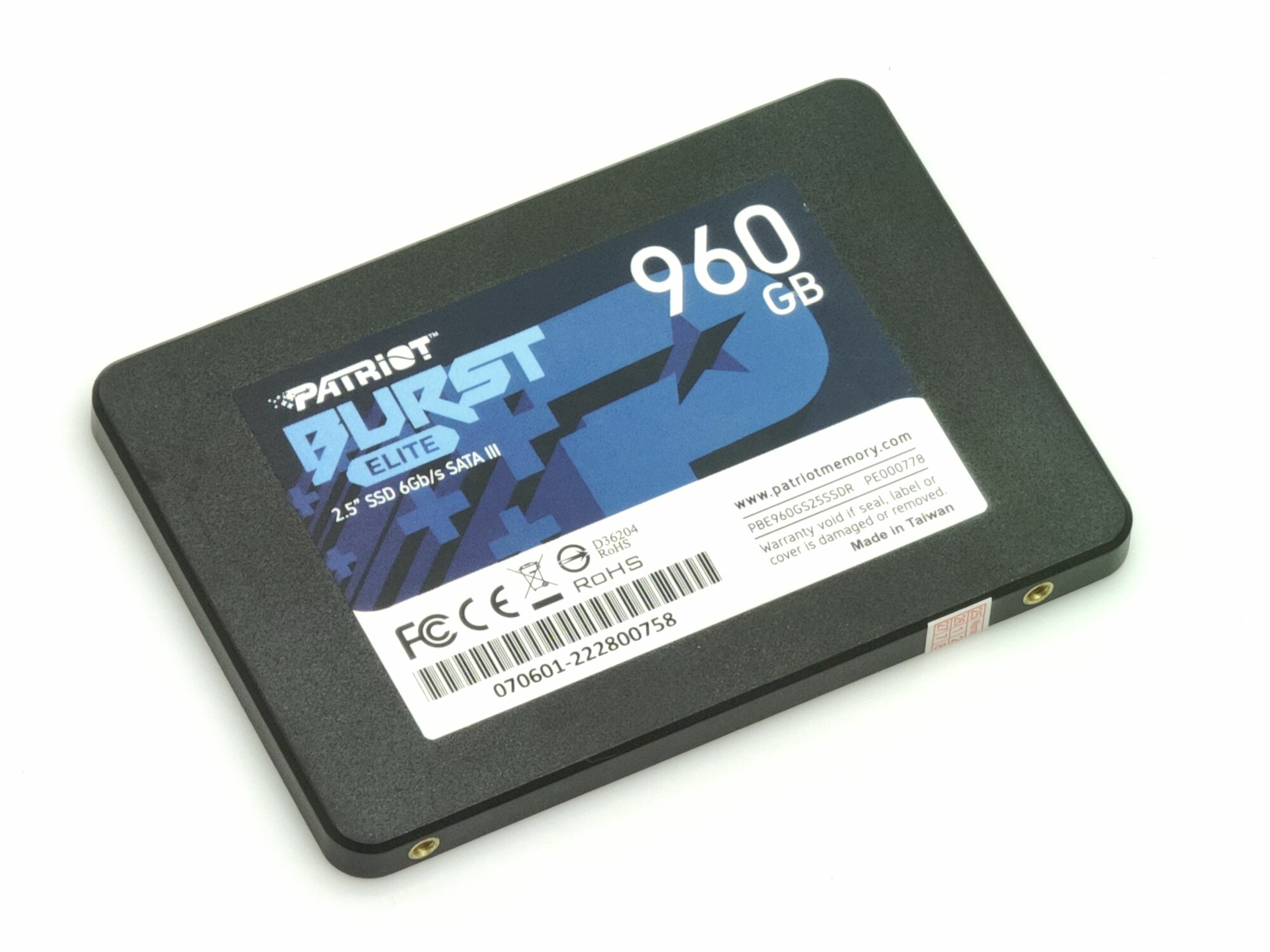 Диск SSD 960 Gb Patriot Burst Elite 2.5" 3D QLC (OEM)