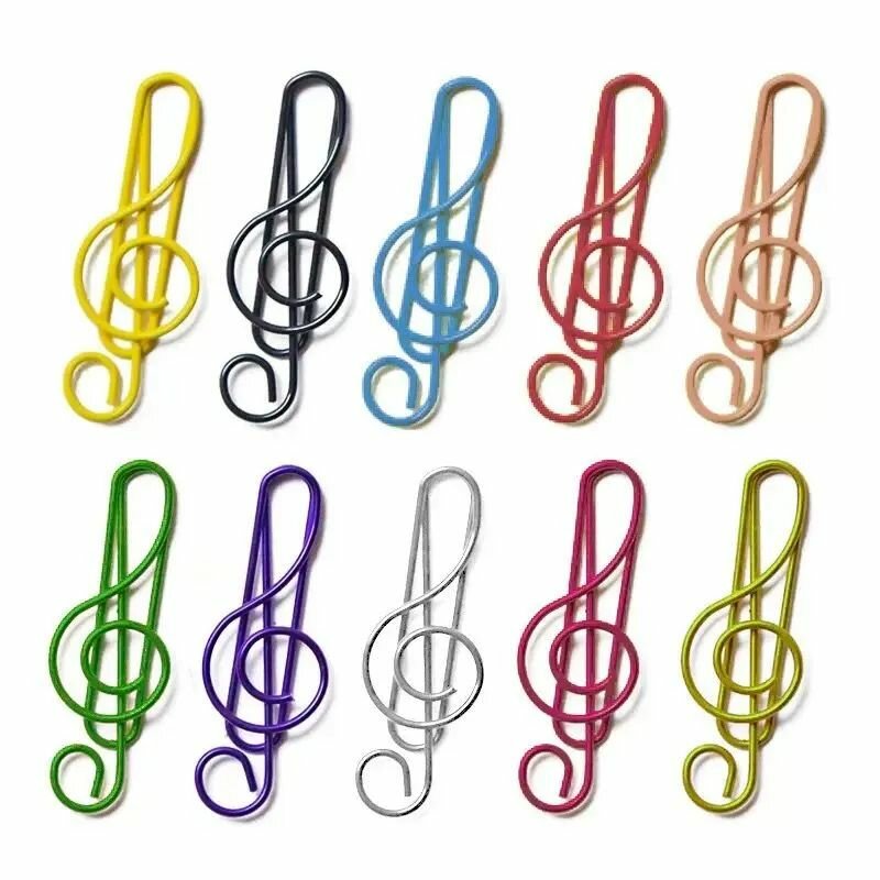 Скрепки в форме скрипичного ключа, 10 шт. / набор фигурных скрепок