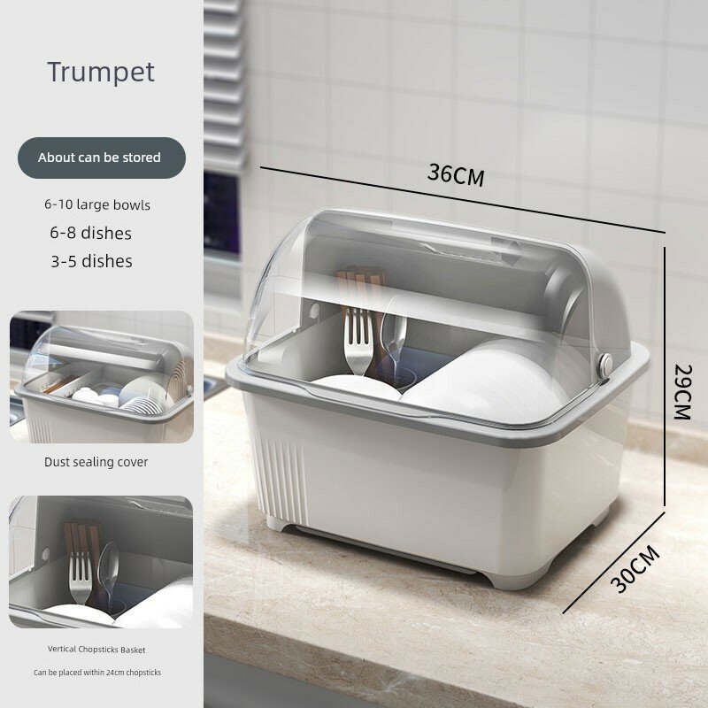 Маленькая кухонная стойка для просушки посуды в сером цвете, экономичный дизайн для дома, вмещает 6 тарелок