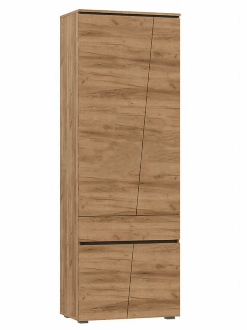 Соренто Шкаф высокий закрытый 70 см. Дуб крафт, Бетон темный