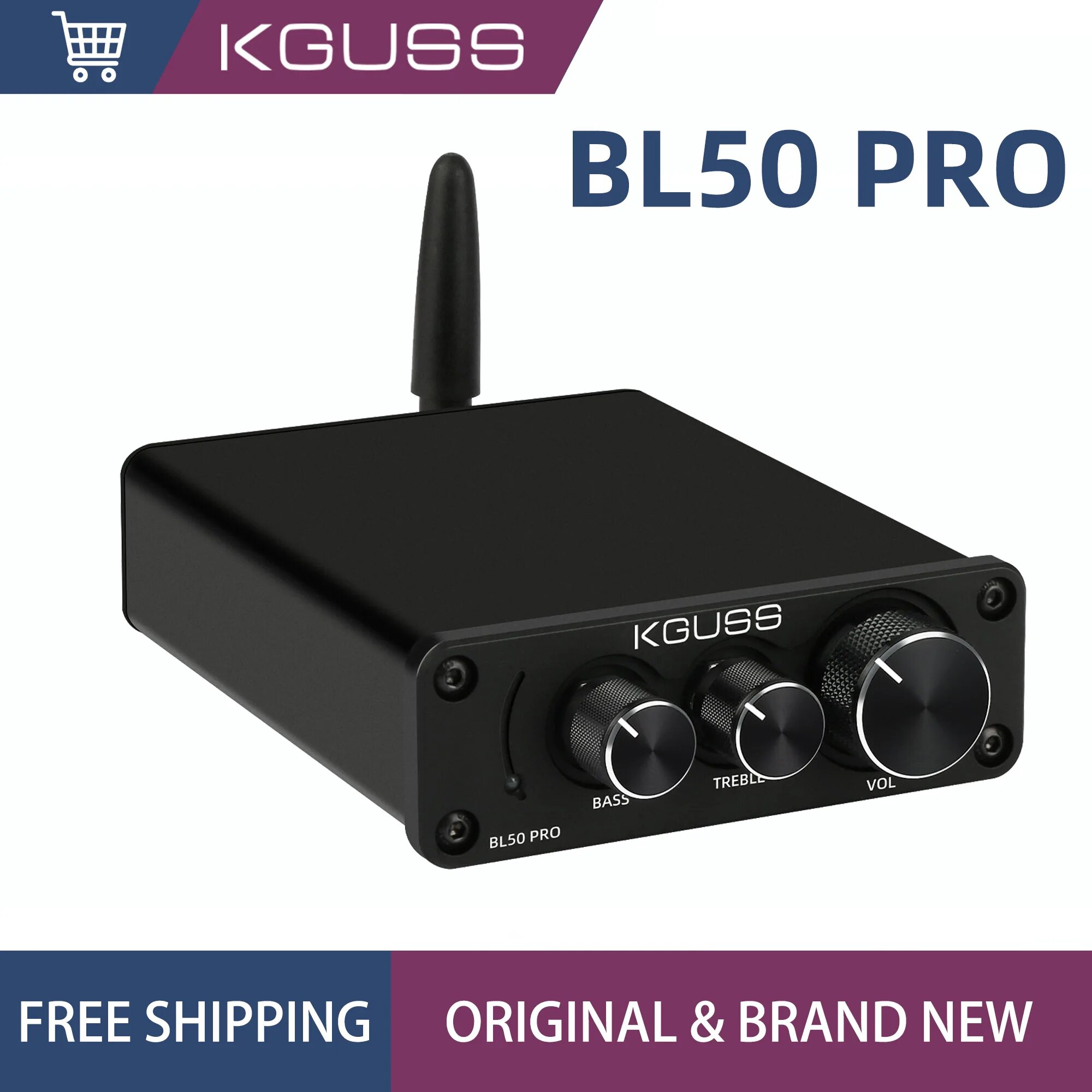 KGUSS BL50 PRO Bluetooth усилитель, черный
