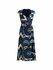 Платье Ralph Lauren Collection Cap-sleeve pattern midi dress, размер 2, синий