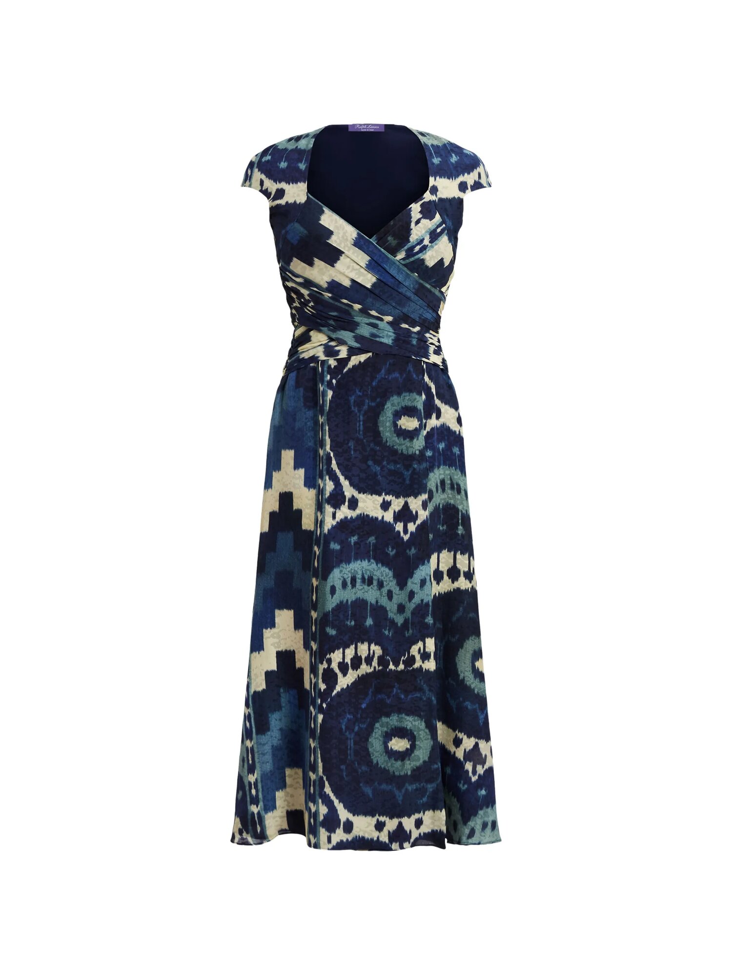 Платье Ralph Lauren Collection Cap-sleeve pattern midi dress