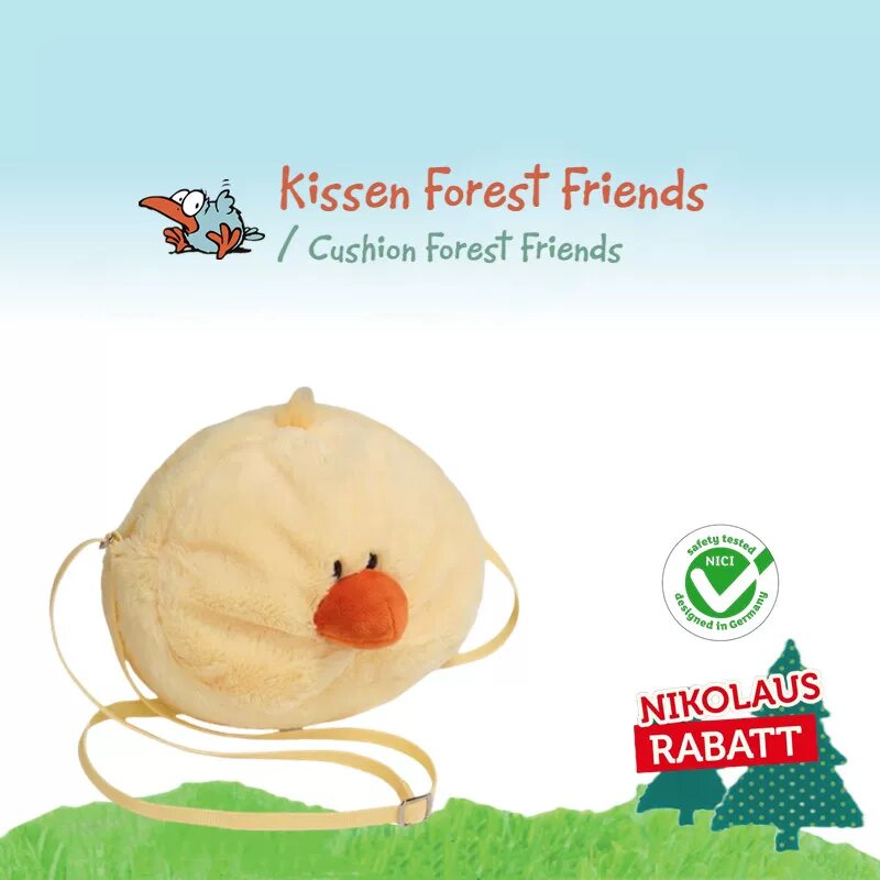 NICI Farm Friends Желтый цыпленок кроссбоди сумка 18x20 см милый аксессуар для женщин