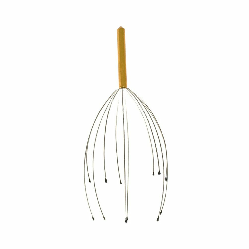 Массажер для спины с восемью когтями, массажный зажим для головы из нержавеющей стали - золото