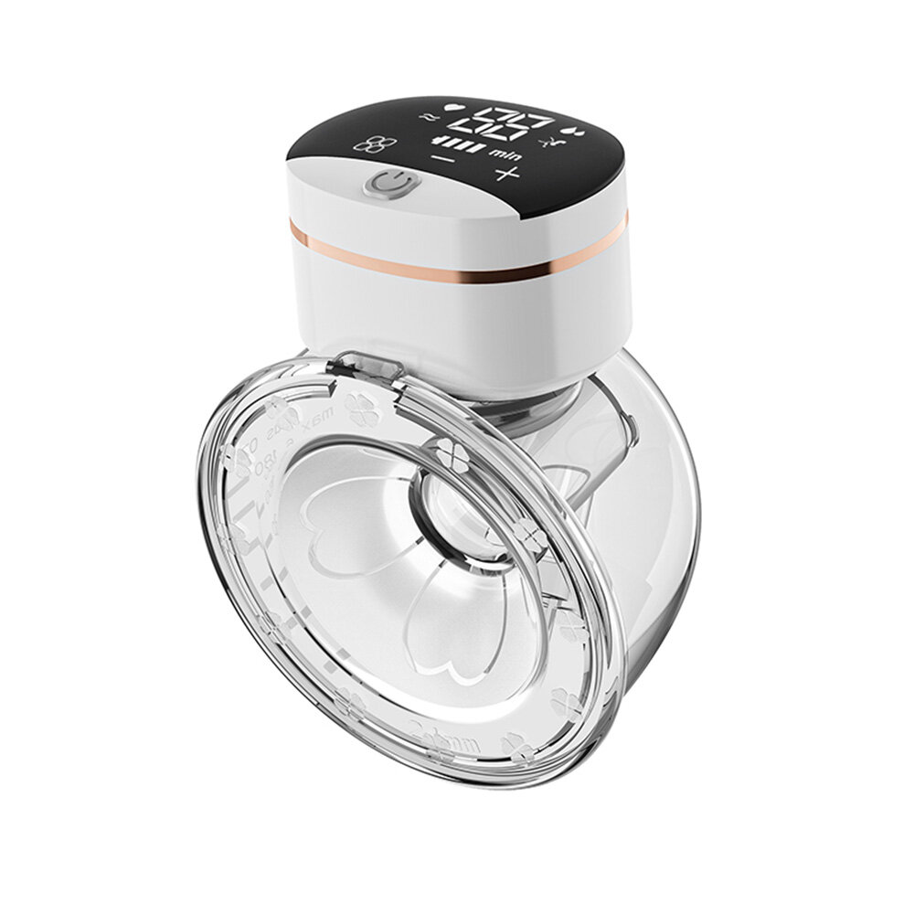 Электрический подвижный насос для молока Wearable Hands Milk Pump с LED-дисплеем, 4 режима, 9 уровней всасывания, объем 180мл, пищевая посуда, модель YW488, материал силикон + ПП, батарея 1200mAh, интерфейс Type-C, размеры 44*43*33см, вес 470г, в