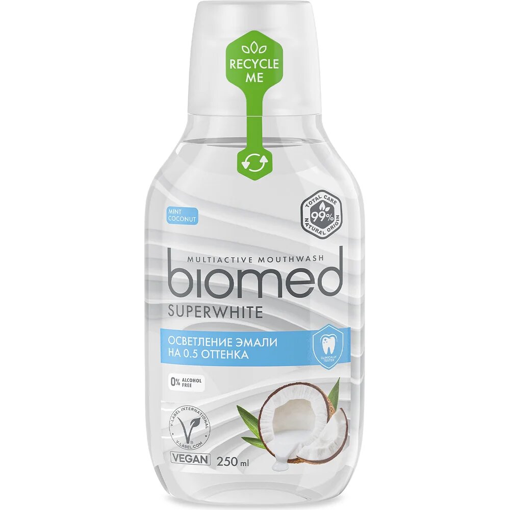 Biomed Ополаскиватель для полости рта комплексный Super White 500 мл 1 шт
