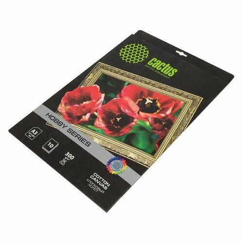 Холст Cactus CS-CA326010, A3, для струйной печати, 10л, 260г/м2, белый, фактура хлопок