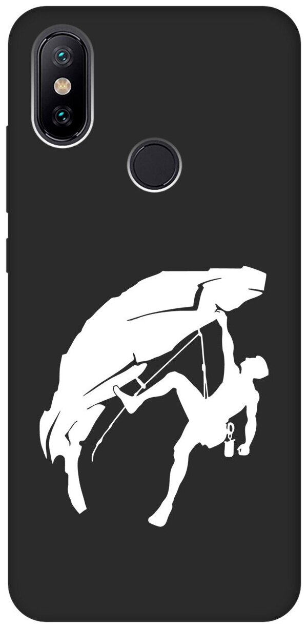 Матовый чехол Climbing W для Xiaomi Mi 6X / Mi A2 / Сяоми Ми 6Х / Ми А2 с 3D эффектом черный