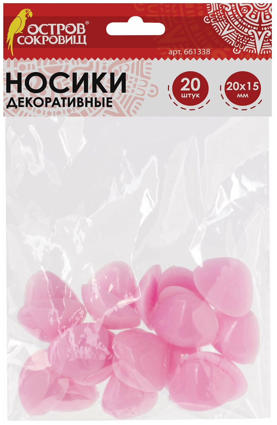 Носики декоративные для творчества, 20х15 мм, 20 шт, розовые, остров сокровищ, комплект из 10 шт, 661338