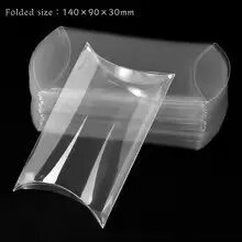 Прозрачные коробки для конфет в форме подушек из ПВХ b04, 10pcs