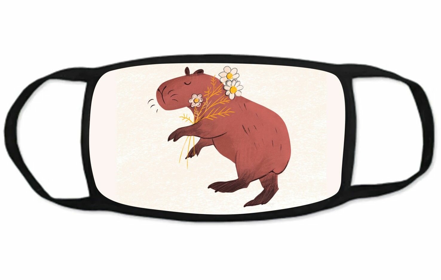 Стильная многоразовая маска MIGOM размер 12,5*20 Капибара, Capybara - 0005