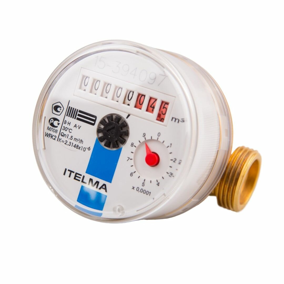 Cчетчик для холодной воды итэлма WFK20 L=80 30˚C - размер присоединения 3/4"