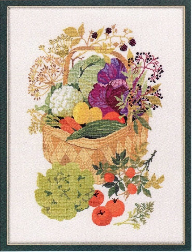 Набор для вышивания Eva Rosenstand #08-4176 Корзина с овощами, Счетный крест, 45 x 60 см